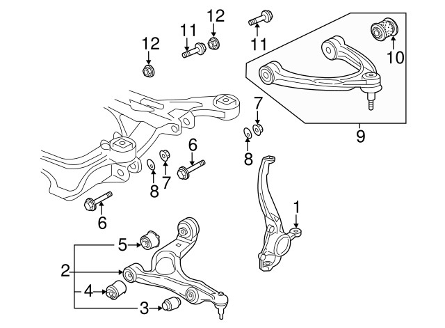 WHT001833 БОЛТ РАЗВАЛЬНЫЙ + ГАЙКА + ШАЙБА AUDI Q7 (07-15), VOLKSWAGEN ...