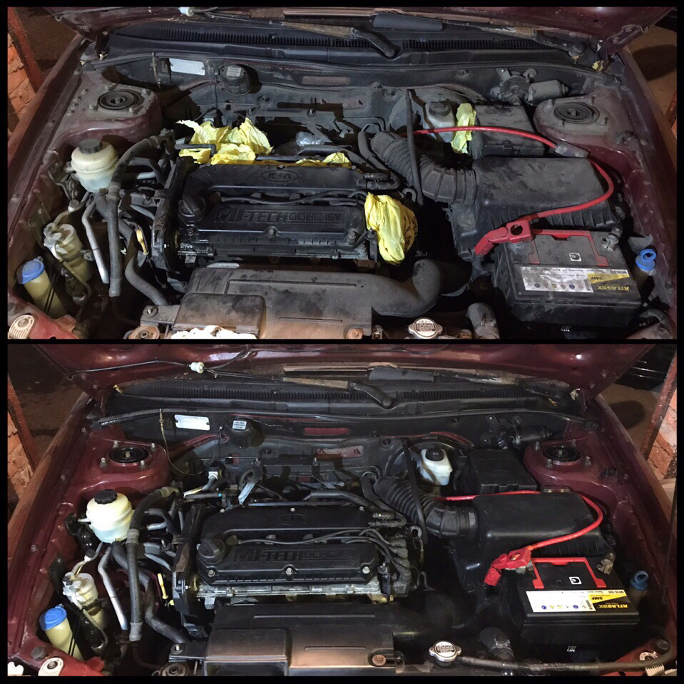 Мойка двигателя — KIA Spectra, 1,6 л, 2006 года | мойка | DRIVE2