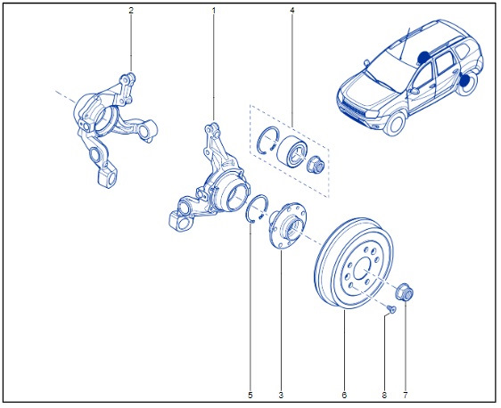 задняя подвеска с номерками — Renault Duster (1G), 1,5 л, 2016 года ...