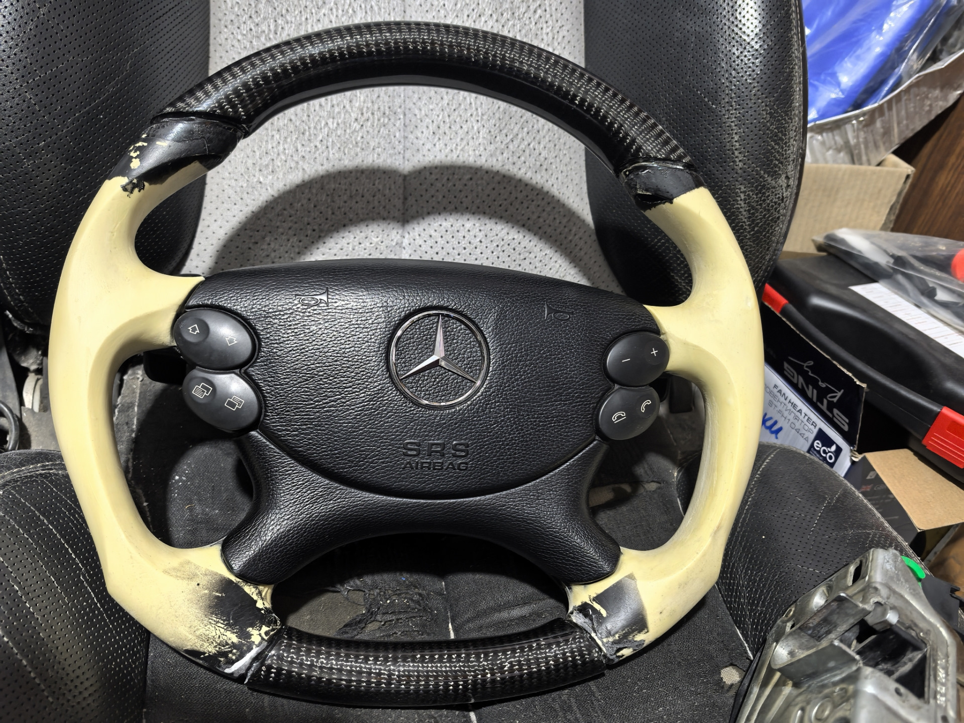 Карбоновый руль часть 1ая — Mercedes-Benz E-Class (W210), 5,5 л, 2000 ...