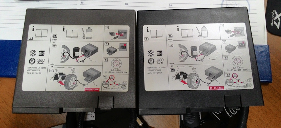 Сравнение оригинальных компрессоров для подкачки шин VAG 8P0012615A и ...