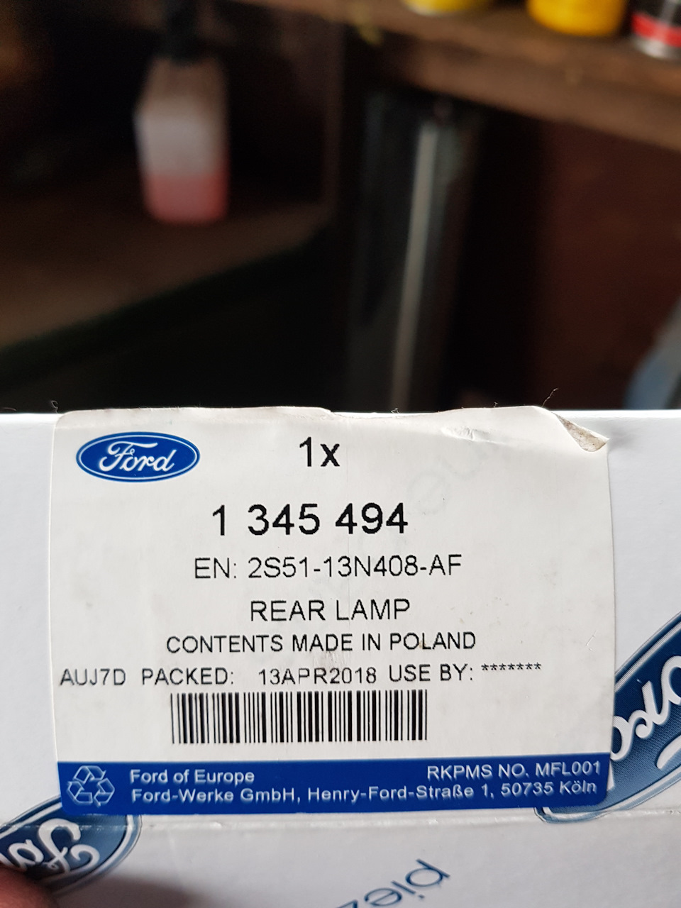 1345494 ФОНАРЬ/LAMP Ford | Запчасти на DRIVE2