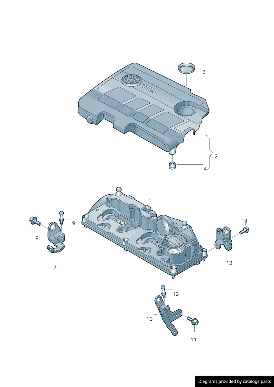 Крышка впускного коллектора.Volkswagen Touran дизель 1.6\2.0 двигатели ...