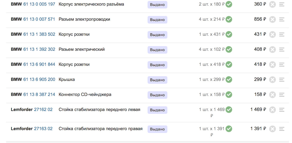 61130007571 ГНЕЗДО ЦИЛ.РАЗЪЕМА 2.5, ELA С ПРОВ. BMW | Запчасти на DRIVE2