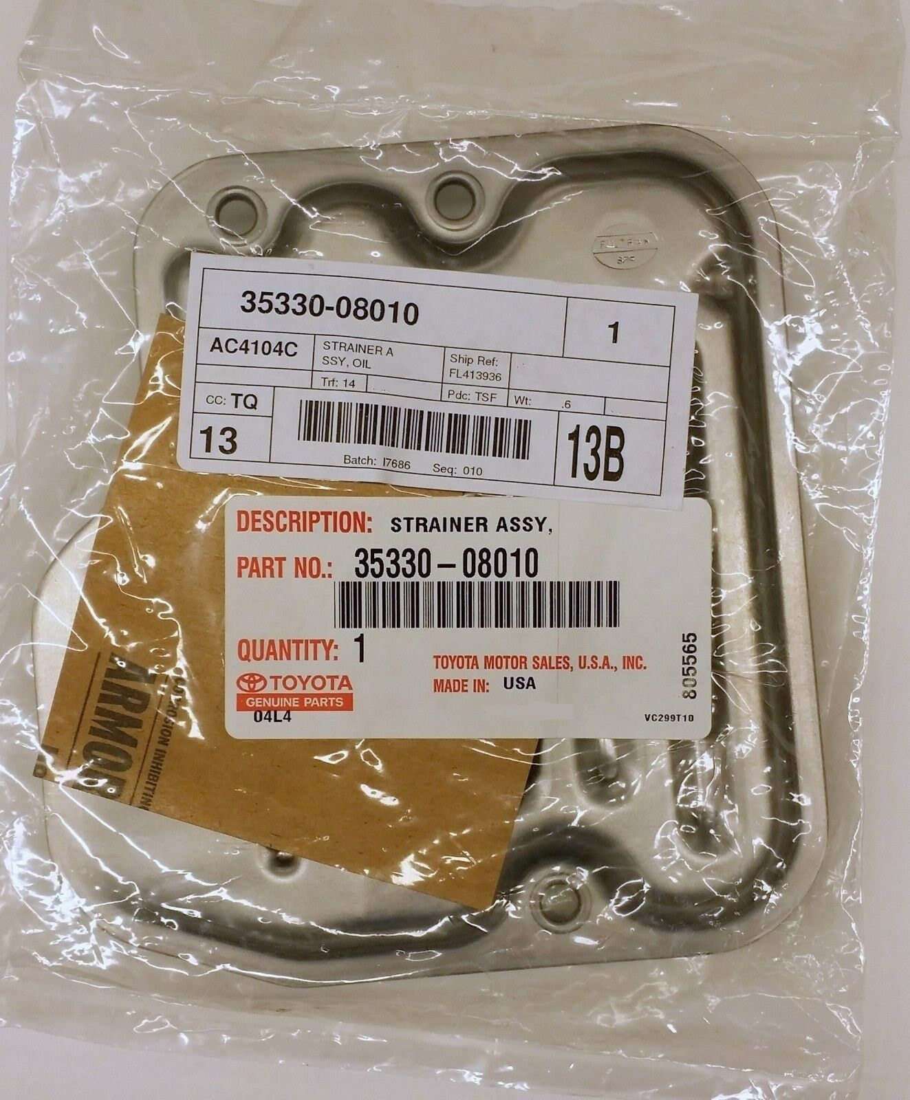 Фильтр АКПП Toyota 35330-08010 — Lexus RX (2G), 3 л, 2003 года ...