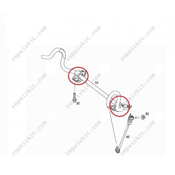 Втулки переднего стабилизатора Mercedes-Benz X253, C253 2533230265 ...
