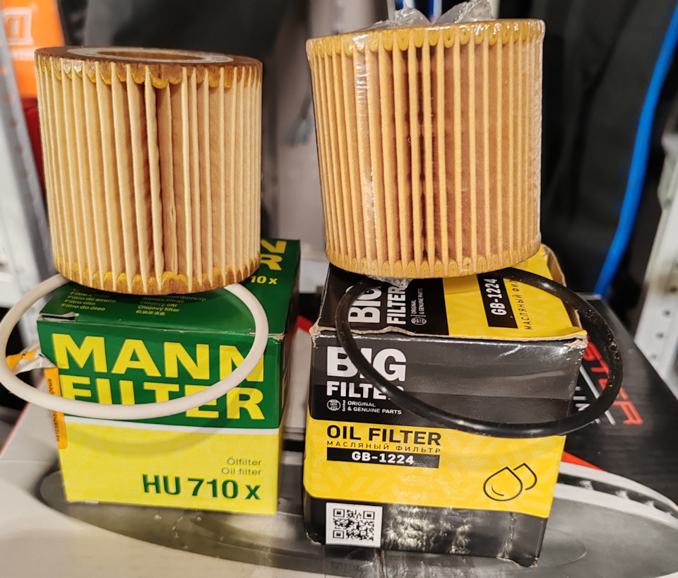 Фильтры масляные BIG FILTER GB-1224 VS Mann HU710X — Skoda Fabia Mk2, 1,2 л, 2012 года ...
