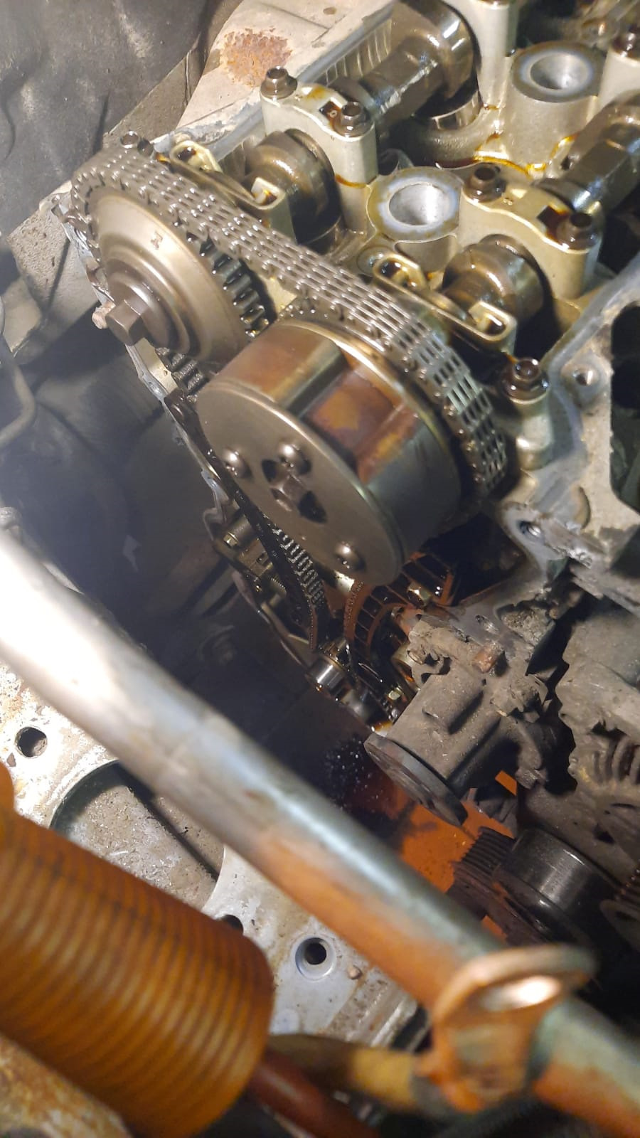 Замена цепи ГРМ и запчастей вокруг — Nissan Note (1G), 1,6 л, 2008 года ...