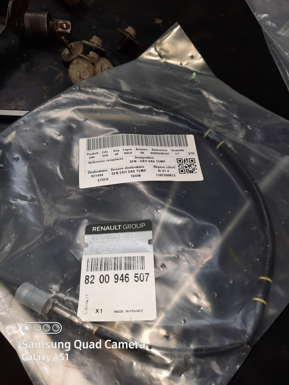 8200946507 Датчик температуры выхлопных газов RENAULT | Запчасти на DRIVE2
