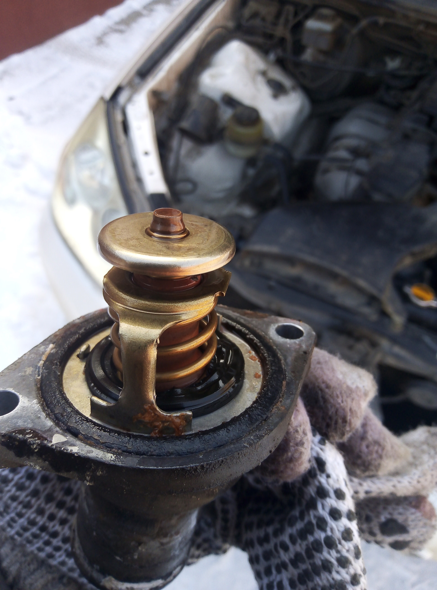 Замена радиатора и термостата. — Toyota Mark II (110), 2 л, 2003 года ...