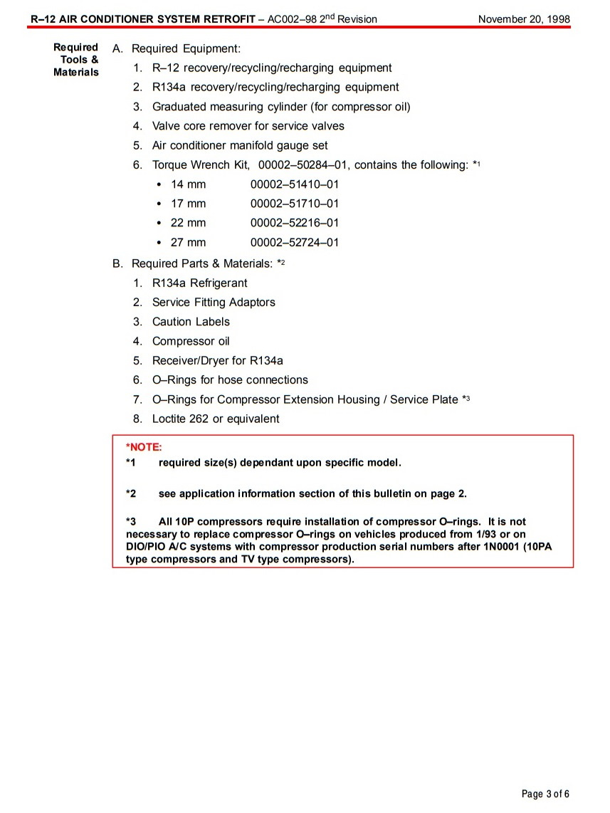 Переход с R-12 на R134a. Часть 1. Technical Service Bulletin № AC002–98 ...