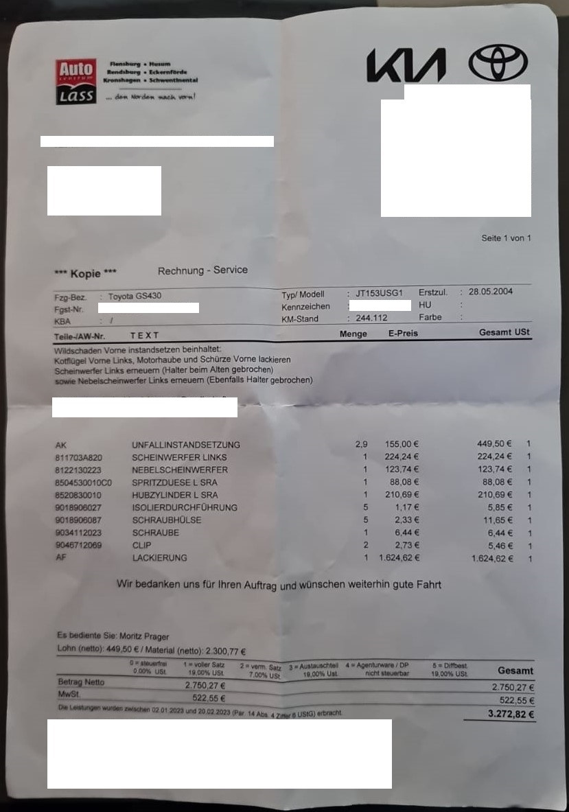 Ремонт косули, раскладка. — Lexus GS (JZS160), 4,3 л., 2004 года ...