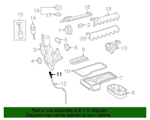 A6460100035 Заглушка направляющей масляного щупа. Mercedes | Запчасти ...